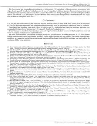 INVESTIGATION OF RESIDUAL STRESSES IN WELDING AND ITS EFFECT ON ...