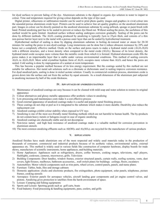 A SHORT REVIEW ON ALUMINIUM ANODIZING: AN ECO-FRIENDLY METAL FINISHING PROCESS | PDF
