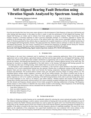 SELF-ALIGNED BEARING FAULT DETECTION USING VIBRATION SIGNALS ANALYZED BY SPECTRUM ANALYSIS | PDF
