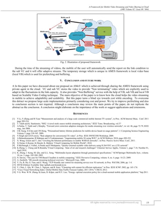 A FRAMEWORK FOR MOBILE VIDEO STREAMING AND VIDEO SHARING IN CLOUD | PDF