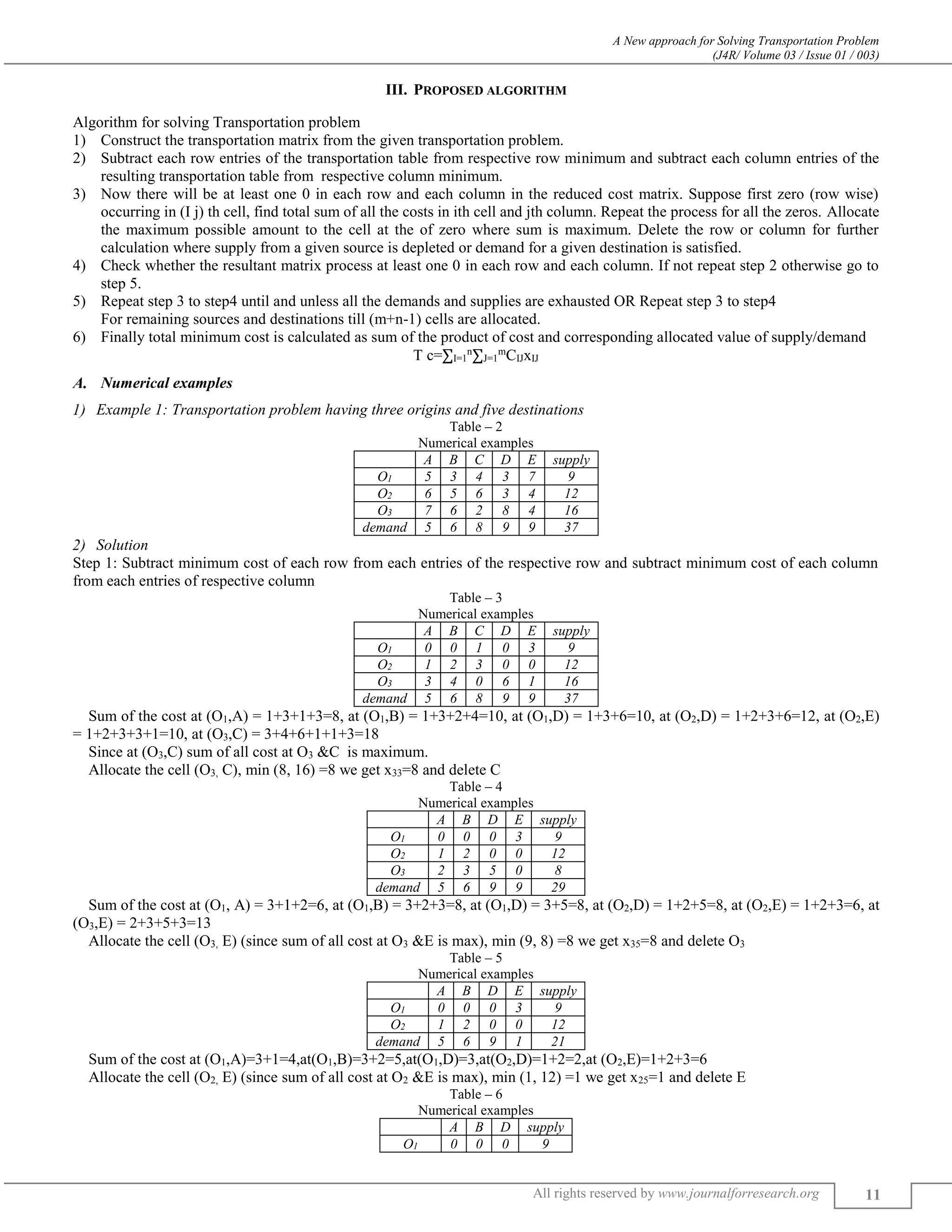 A NEW APPROACH FOR SOLVING TRANSPORTATION PROBLEM | PDF