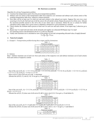 A NEW APPROACH FOR SOLVING TRANSPORTATION PROBLEM | PDF