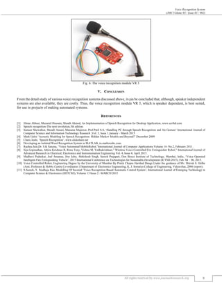 VOICE RECOGNITION SYSTEM | PDF | Digital Audio | Computer Software and Applications