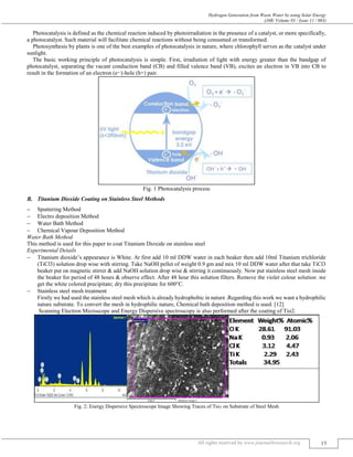HYDROGEN GENERATION FROM WASTE WATER BY USING SOLAR ENERGY | J4RV3I11004 | PDF