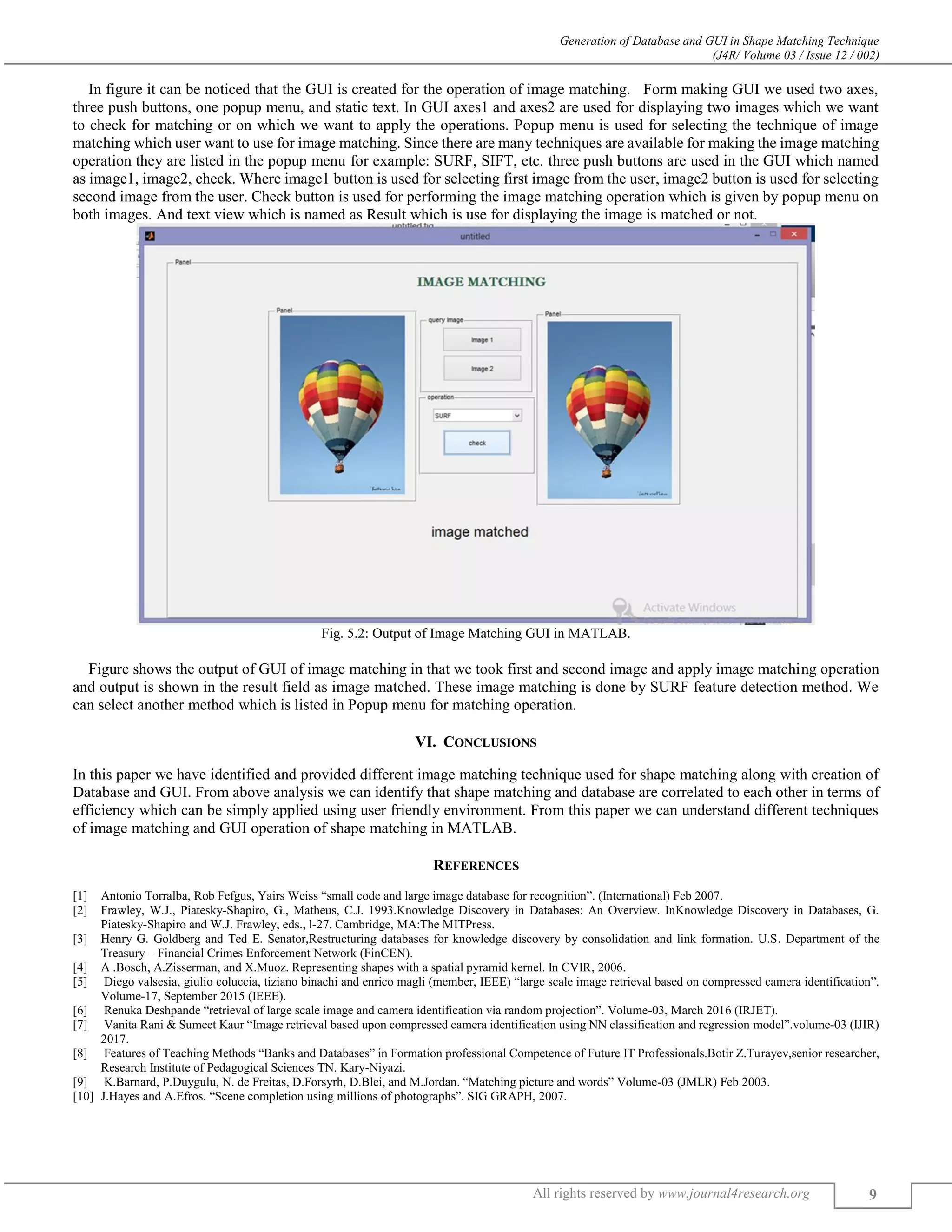 GENERATION OF DATABASE AND GUI IN SHAPE MATCHING TECHNIQUE | J4RV3I12001 | PDF | Databases ...