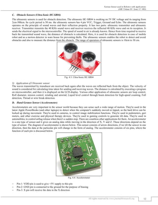 VARIOUS SENSOR USED IN ROBOTICS WITH APPLICATIONS | J4RV3I12003 | PDF