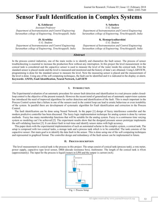 SENSOR FAULT IDENTIFICATION IN COMPLEX SYSTEMS | J4RV3I12007 | PDF