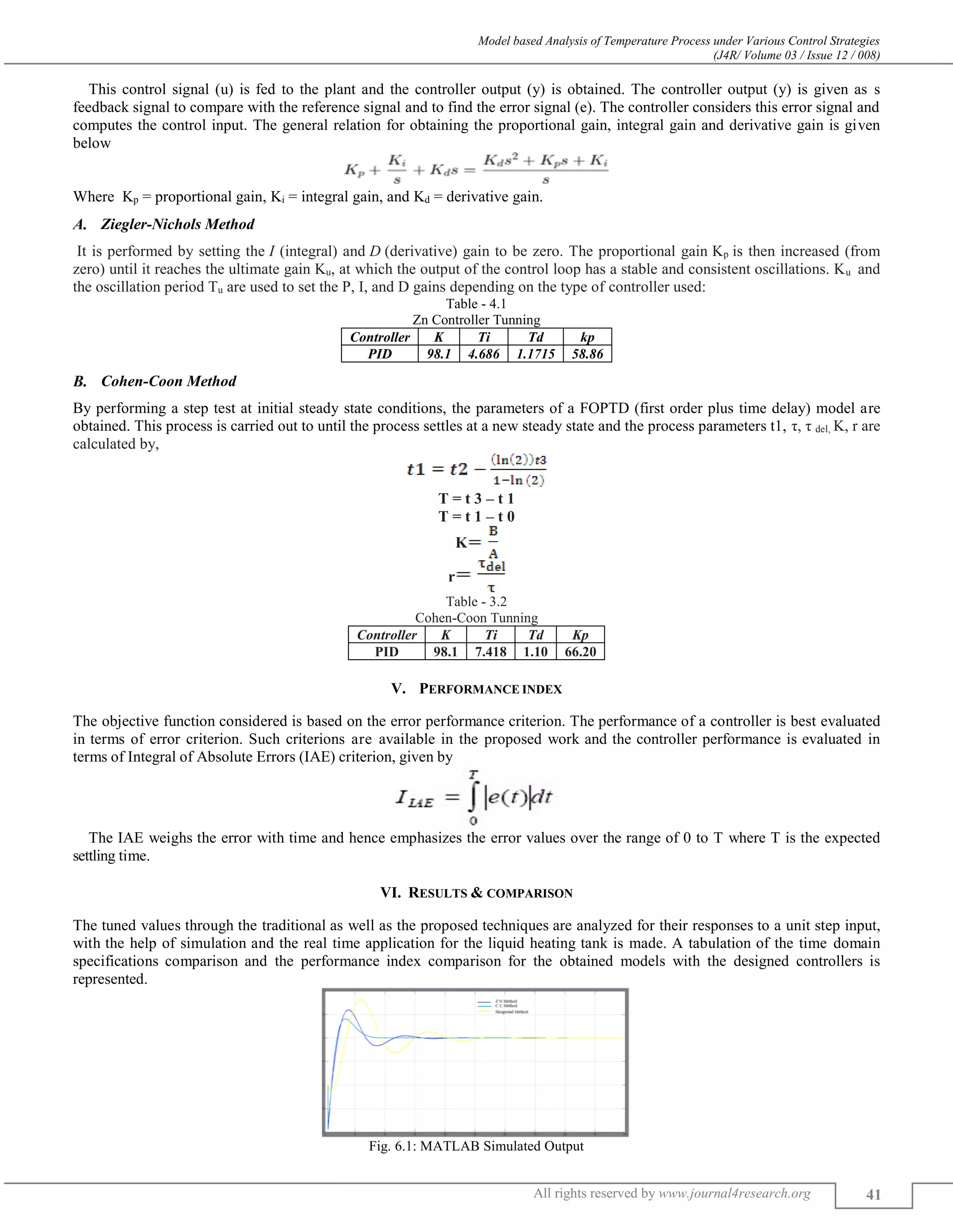 MODEL BASED ANALYSIS OF TEMPERATURE PROCESS UNDER VARIOUS CONTROL STRATEGIES | J4RV3I12010 | PDF ...
