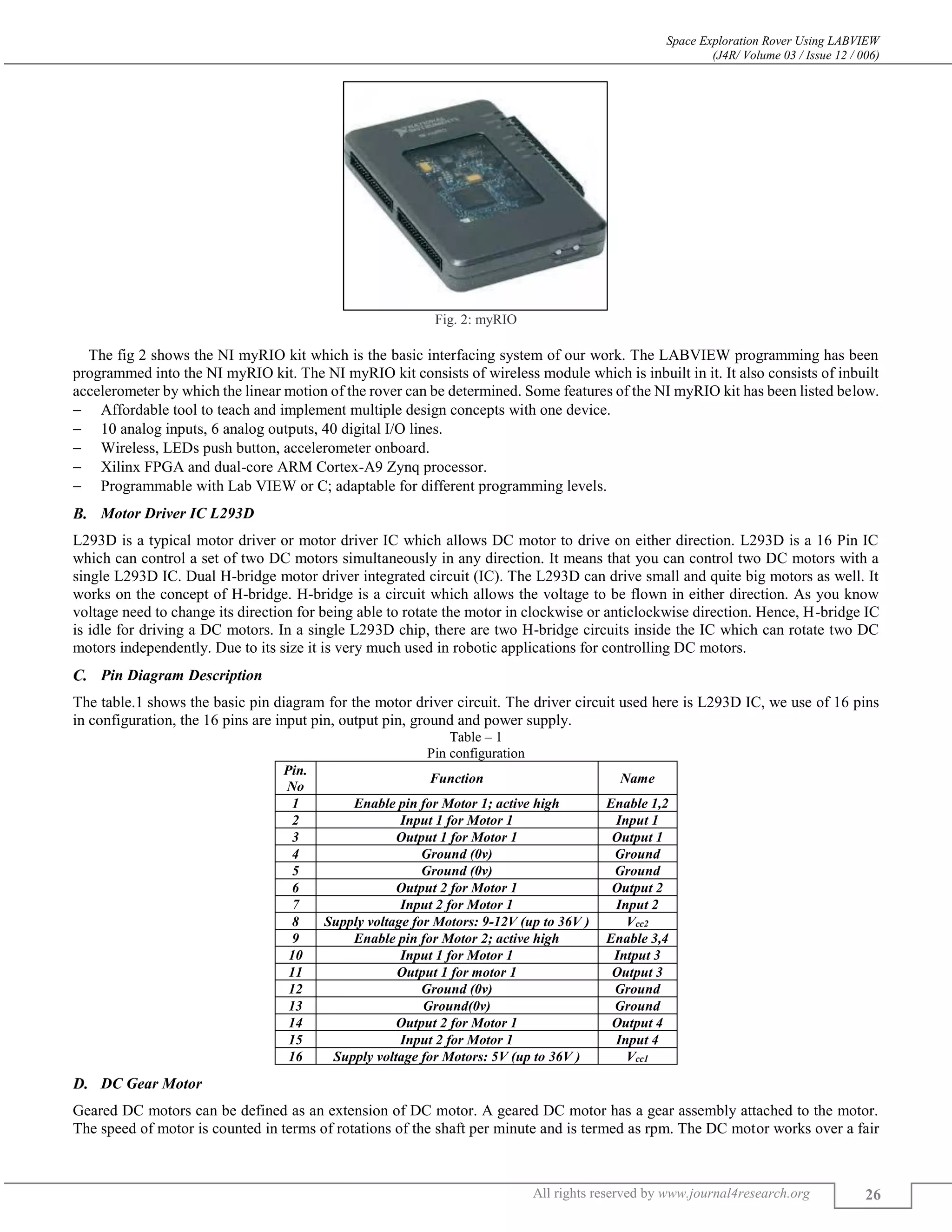 SPACE EXPLORATION ROVER USING LABVIEW | J4RV3I12011 | PDF