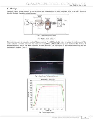DESIGN A TWO STAGE GRID CONNECTED PV SYSTEMS WITH CONSTANT POWER GENERATION AND INPUT OUTPUT ...