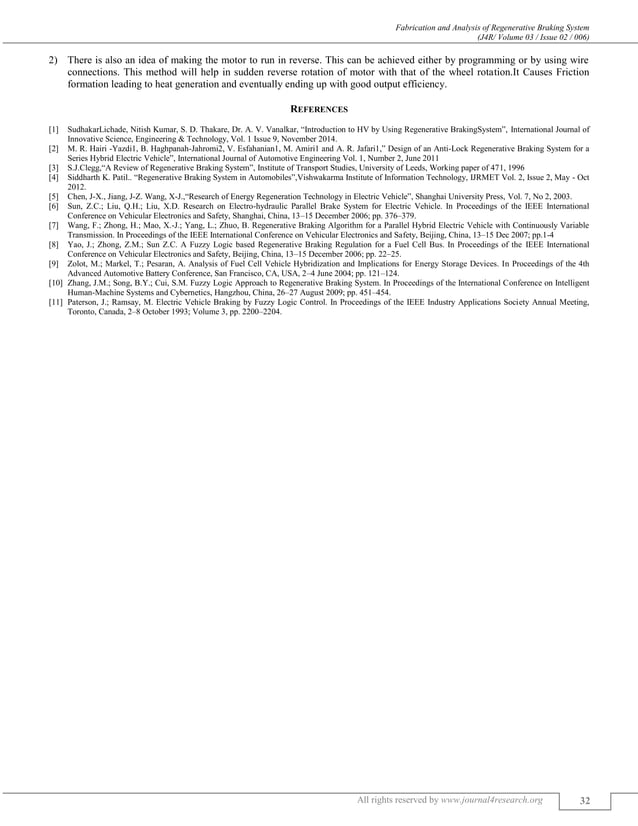 Fabrication And Analysis Of Regenerative Braking System Pdf