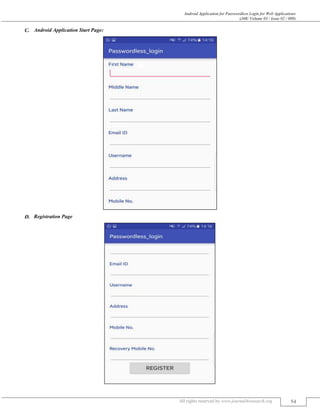 ANDROID APPLICATION FOR PASSWORDLESS LOGIN FOR WEB APPLICATIONS | PDF