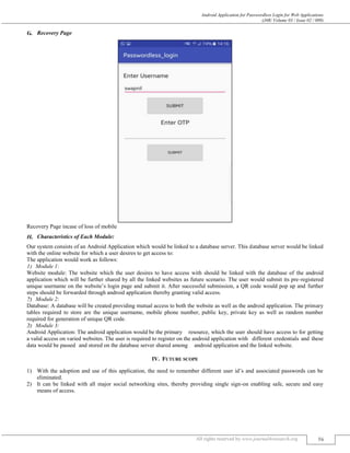 ANDROID APPLICATION FOR PASSWORDLESS LOGIN FOR WEB APPLICATIONS | PDF