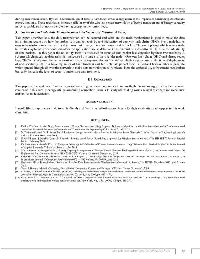 A STUDY ON HYBRID CONGESTION CONTROL MECHANISM IN WIRELESS SENSOR NETWORKS | PDF | Internet of ...