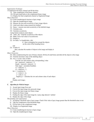 OBJECT DETECTION, EXTRACTION AND CLASSIFICATION USING IMAGE PROCESSING ...