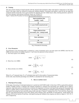 WIND SPEED & POWER FORECASTING USING ARTIFICIAL NEURAL NETWORK (NARX) FOR NEW YORK WIND ENERGY ...