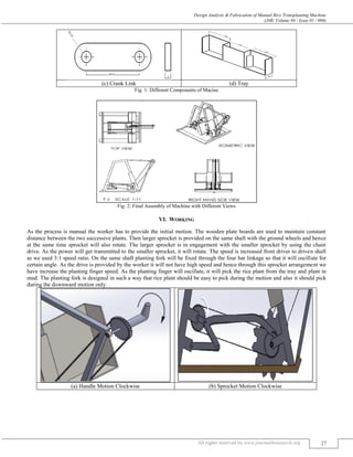 DESIGN ANALYSIS AND FABRICATION OF MANUAL RICE TRANSPLANTING MACHINE ...