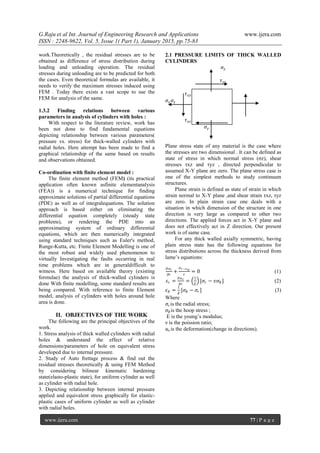Design and analysis of Stress on Thick Walled Cylinder with and with out Holes | PDF | Physics ...