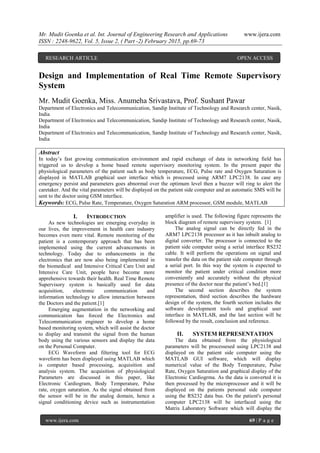 Design and Implementation of Real Time Remote Supervisory System | PDF