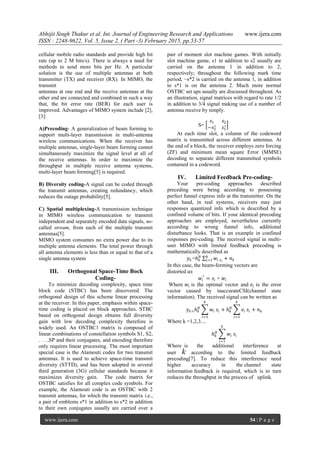 Performance Analysis of OSTBC MIMO Using Precoder with ZF & MMSE Equalizer | PDF