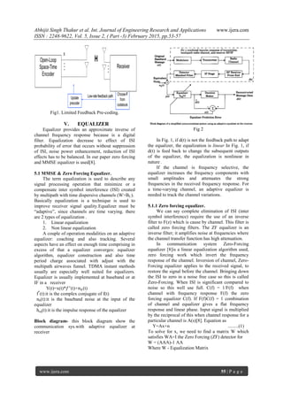 Performance Analysis of OSTBC MIMO Using Precoder with ZF & MMSE Equalizer | PDF