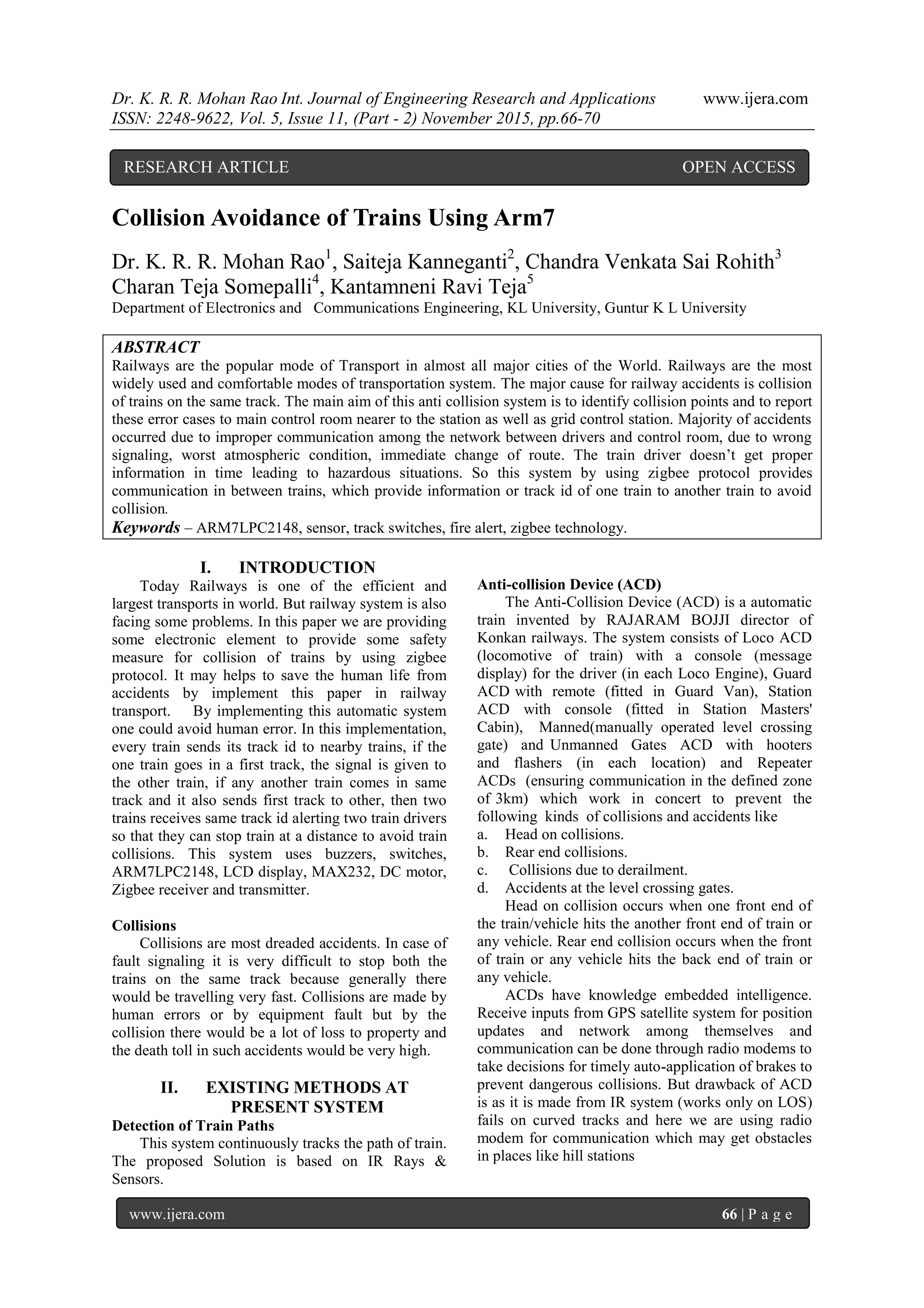 Collision Avoidance of Trains Using Arm7 | PDF