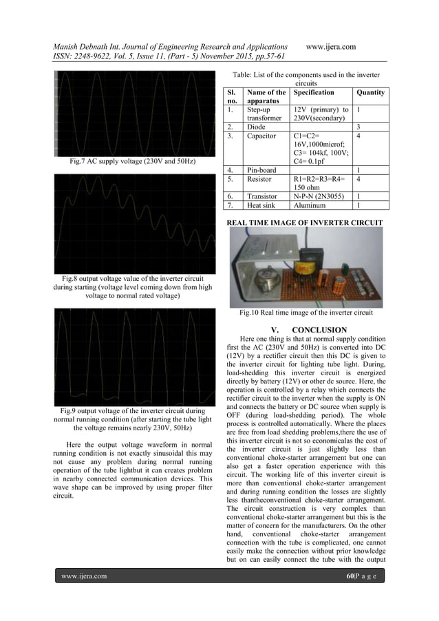 Starting of fluorescent tube light by using inverter circuit instead of ...