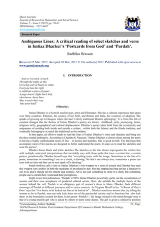 Ambiguous Lines: A critical reading of select sketches and verse in ...