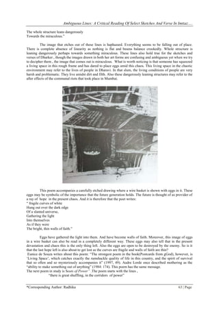 Ambiguous Lines: A critical reading of select sketches and verse in ...