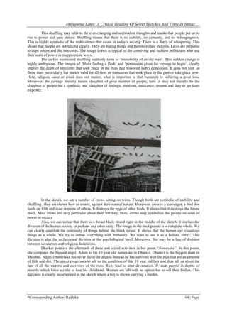 Ambiguous Lines: A critical reading of select sketches and verse in ...