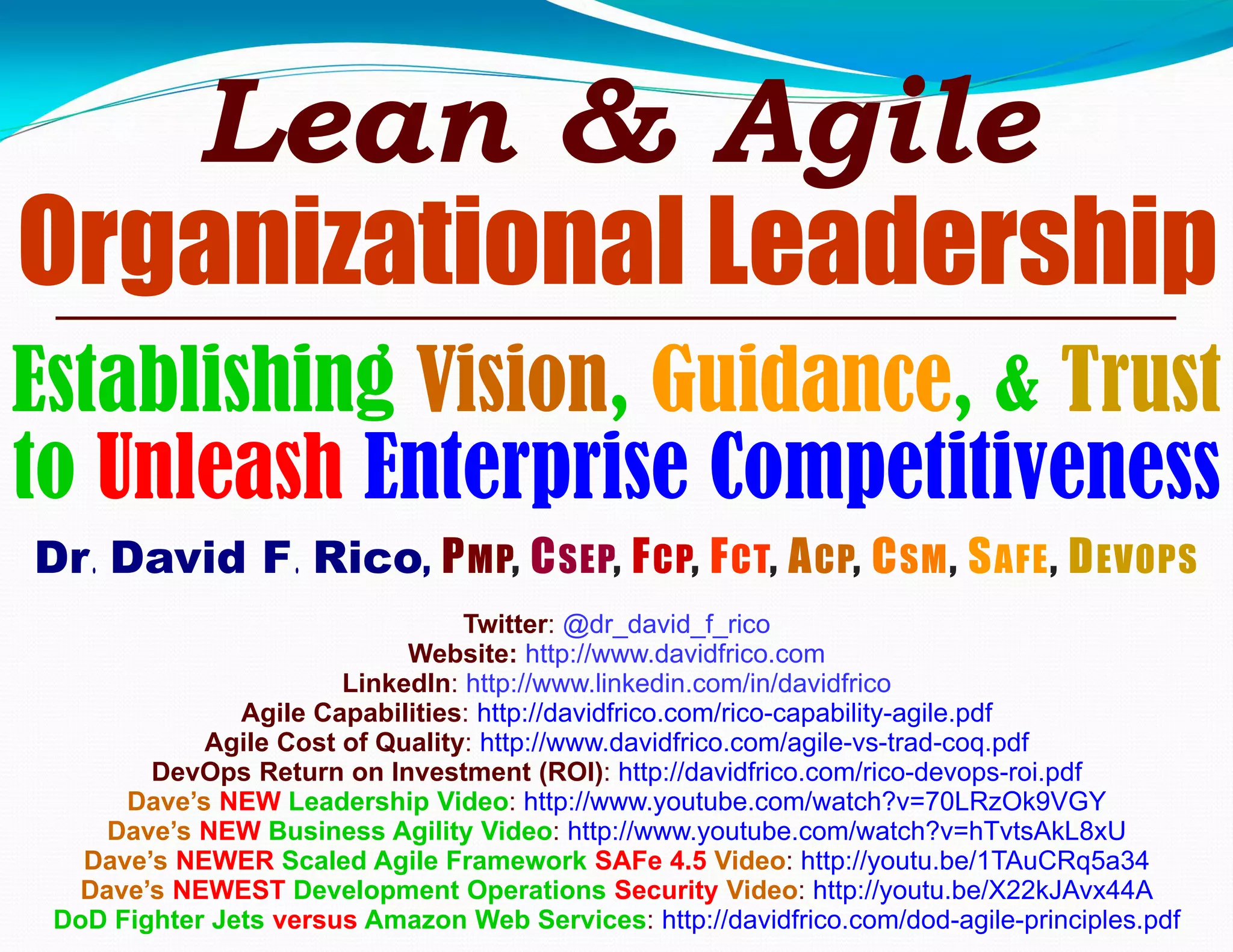 Lean & Agile Organizational Leadership | PDF