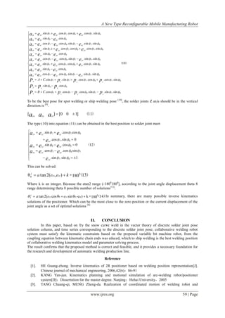 A New Type Reconfigurable Mobile Manufacturing Robot | PDF