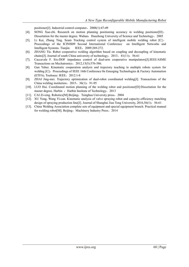 A New Type Reconfigurable Mobile Manufacturing Robot | PDF