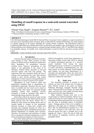 Modelling of runoff response in a semi-arid coastal watershed using SWAT | PDF | Agriculture ...