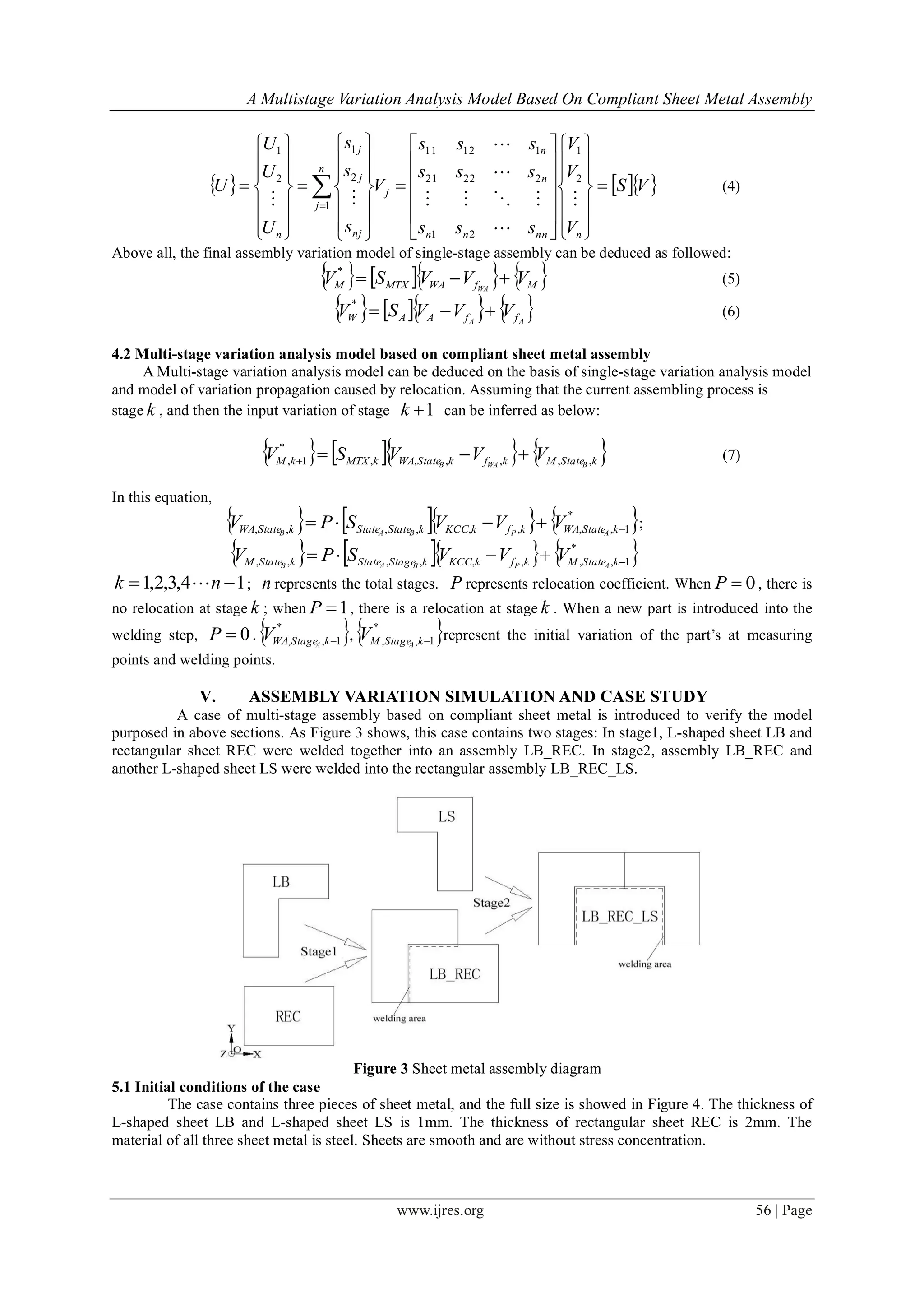 A Multistage Variation Analysis Model Based on Compliant Sheet Metal Assembly | PDF