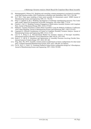 A Multistage Variation Analysis Model Based on Compliant Sheet Metal Assembly | PDF