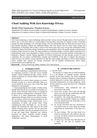 Cloud Auditing With Zero Knowledge Privacy | PDF