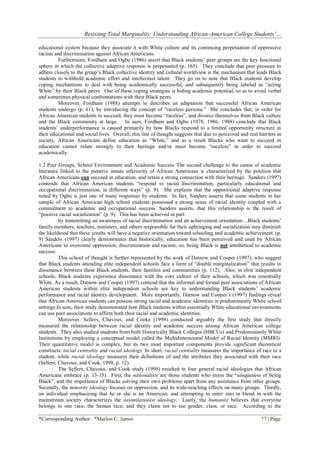 Resisting Total Marginality: Understanding African-American College ...
