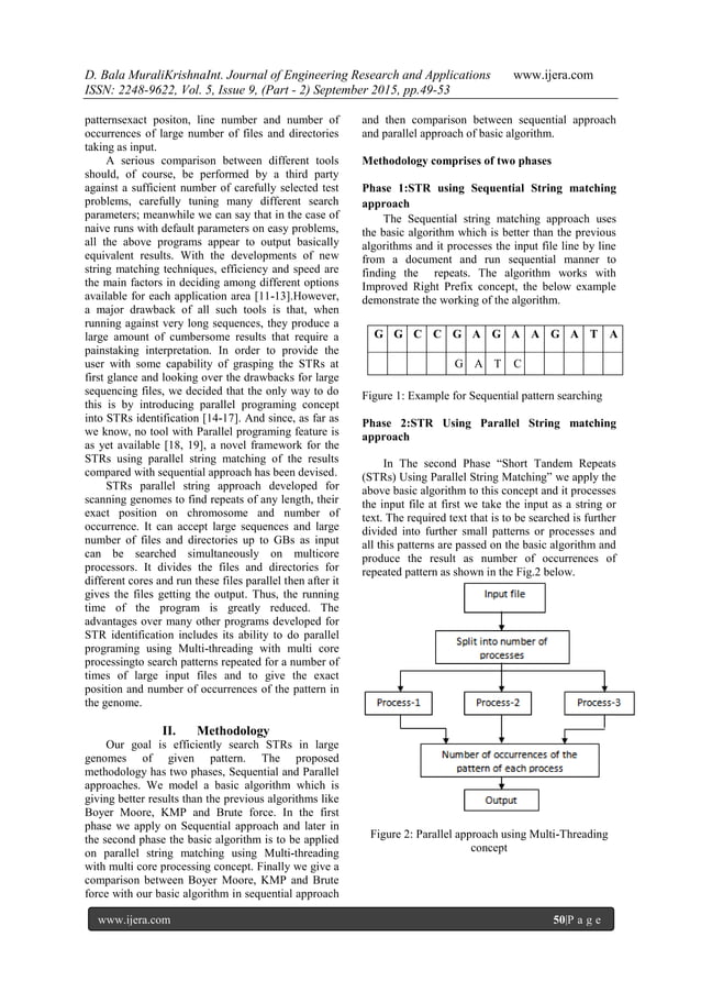 A Novel Framework For Short Tandem Repeats Strs Using Parallel String Matching Pdf