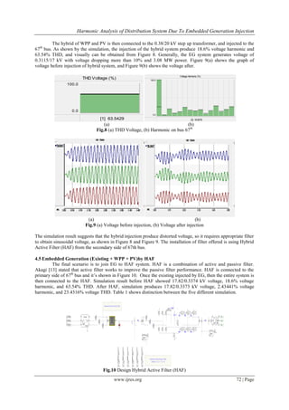 Harmonic AnalysisofDistribution System Due to Embedded Generation Injection | PDF