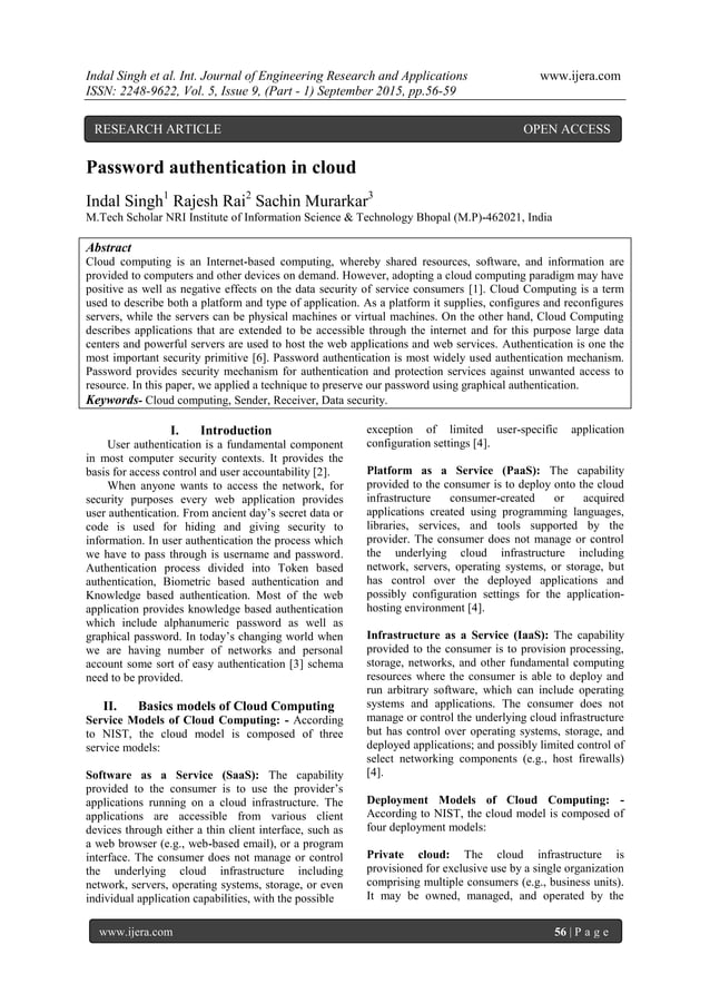 Password Authentication In Cloud Pdf