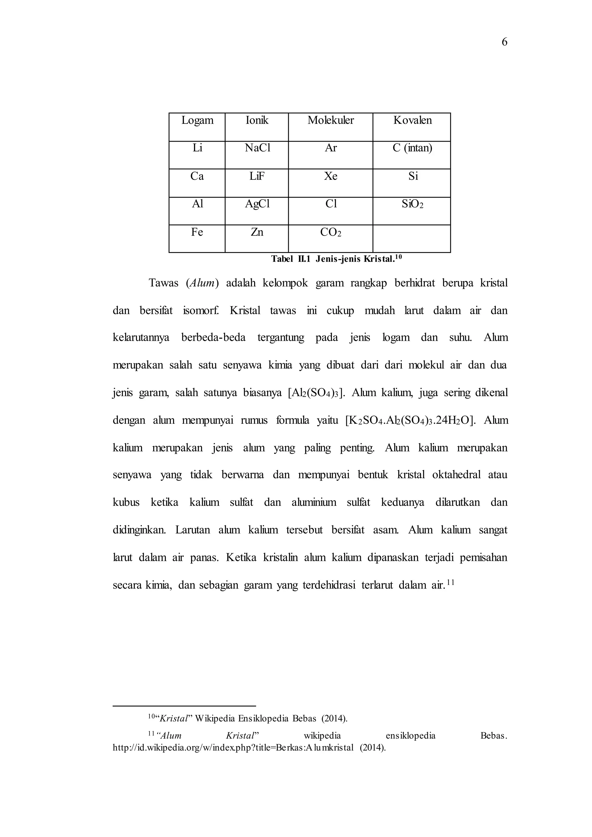 Sintesis kristal tunggal besar [k al.(so4)2.12 h2o] | DOCX