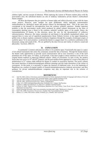 The Dramatic Journey of Multicultural Theatre in Turkey | PDF