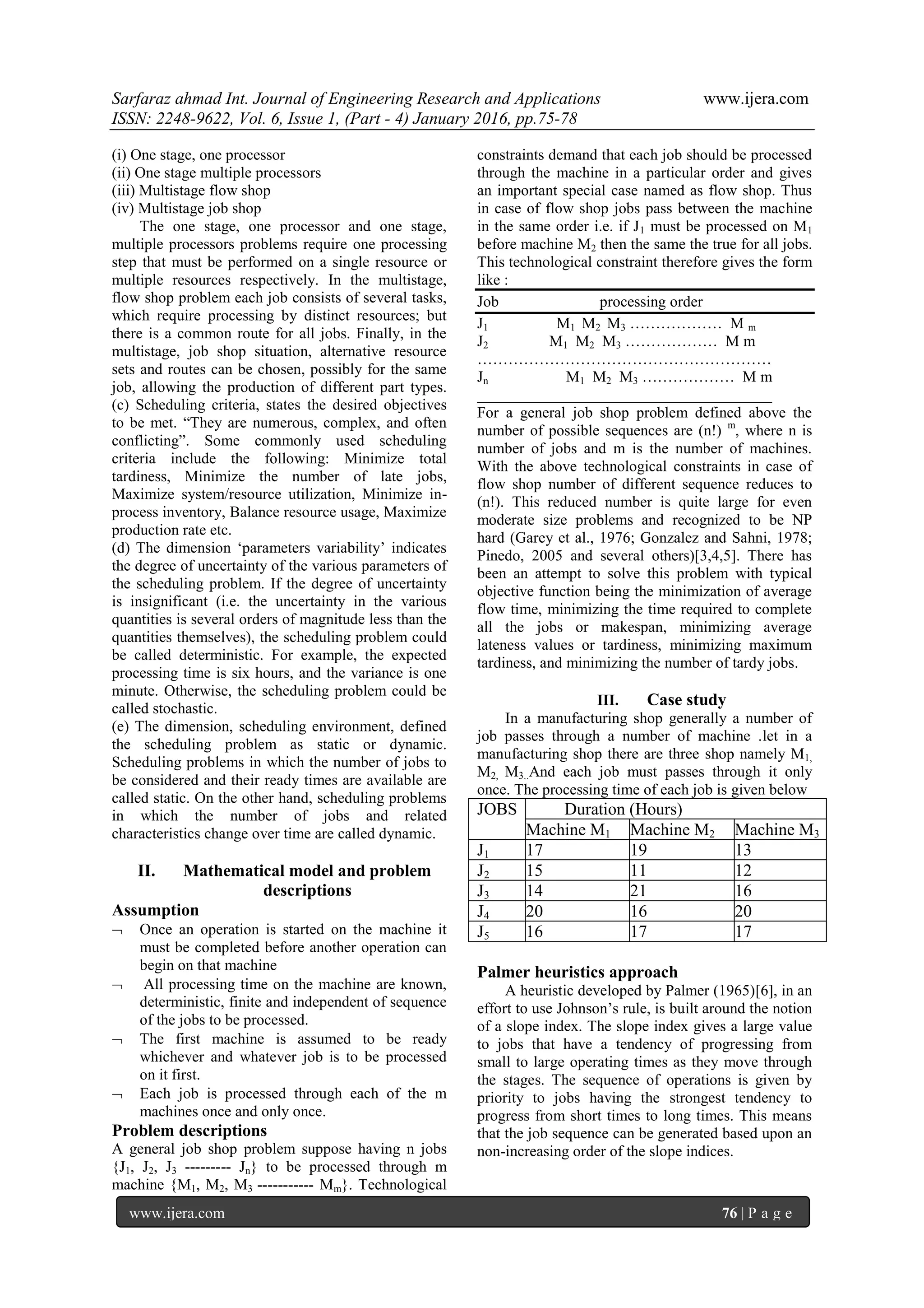 A case study on Machine scheduling and sequencing using Meta heuristics | PDF