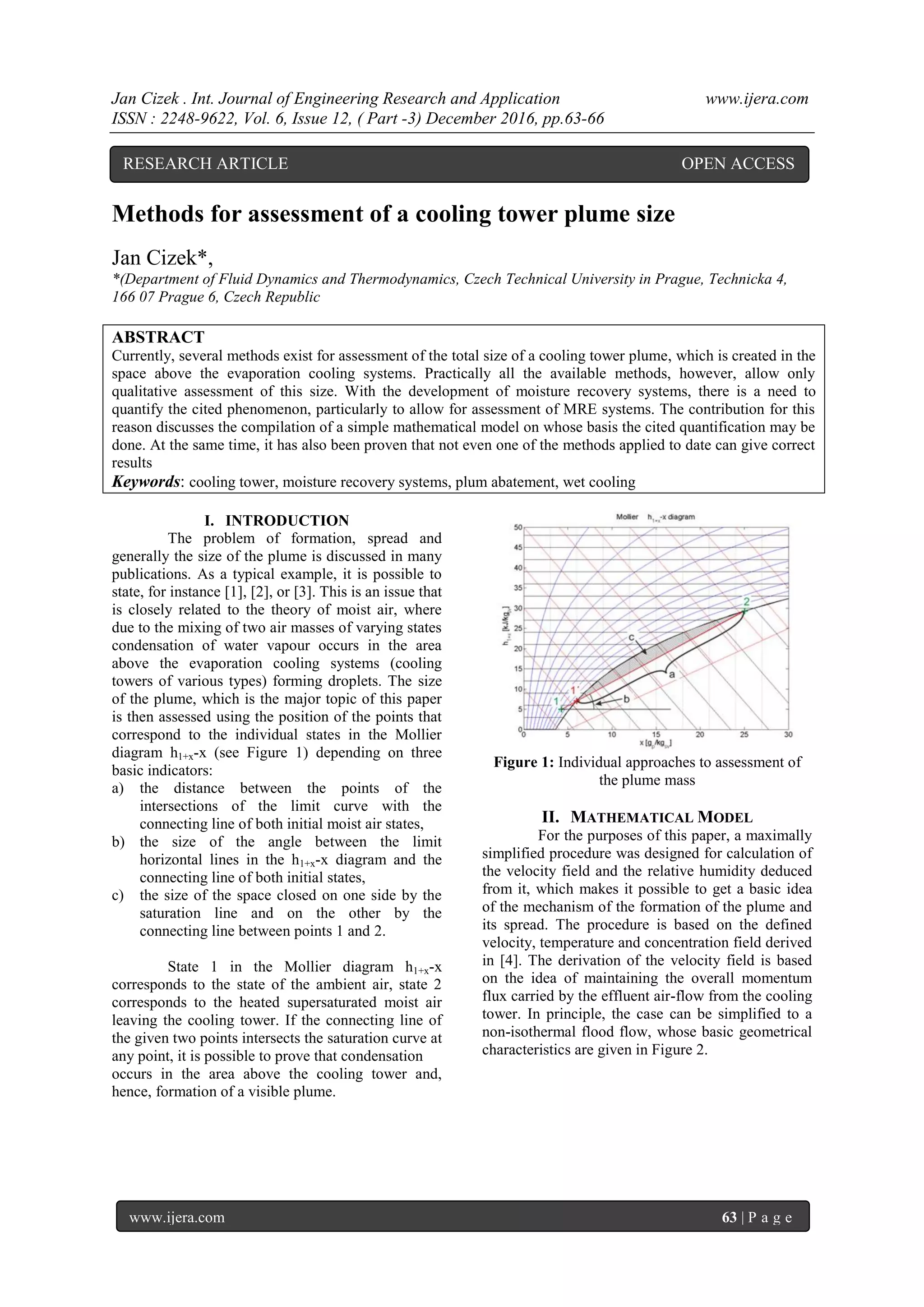 Methods for assessment of a cooling tower plume size | PDF
