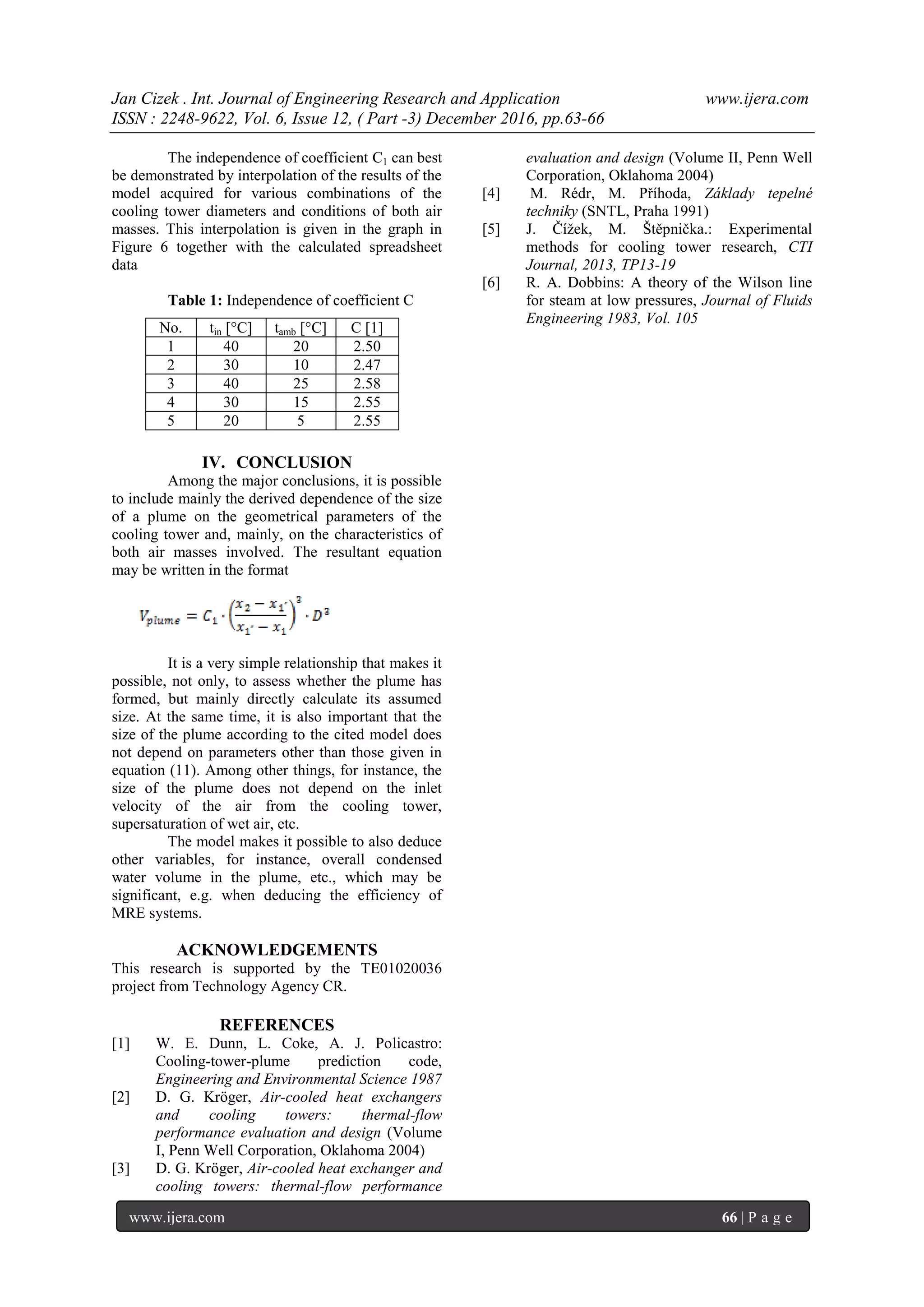 Methods for assessment of a cooling tower plume size | PDF