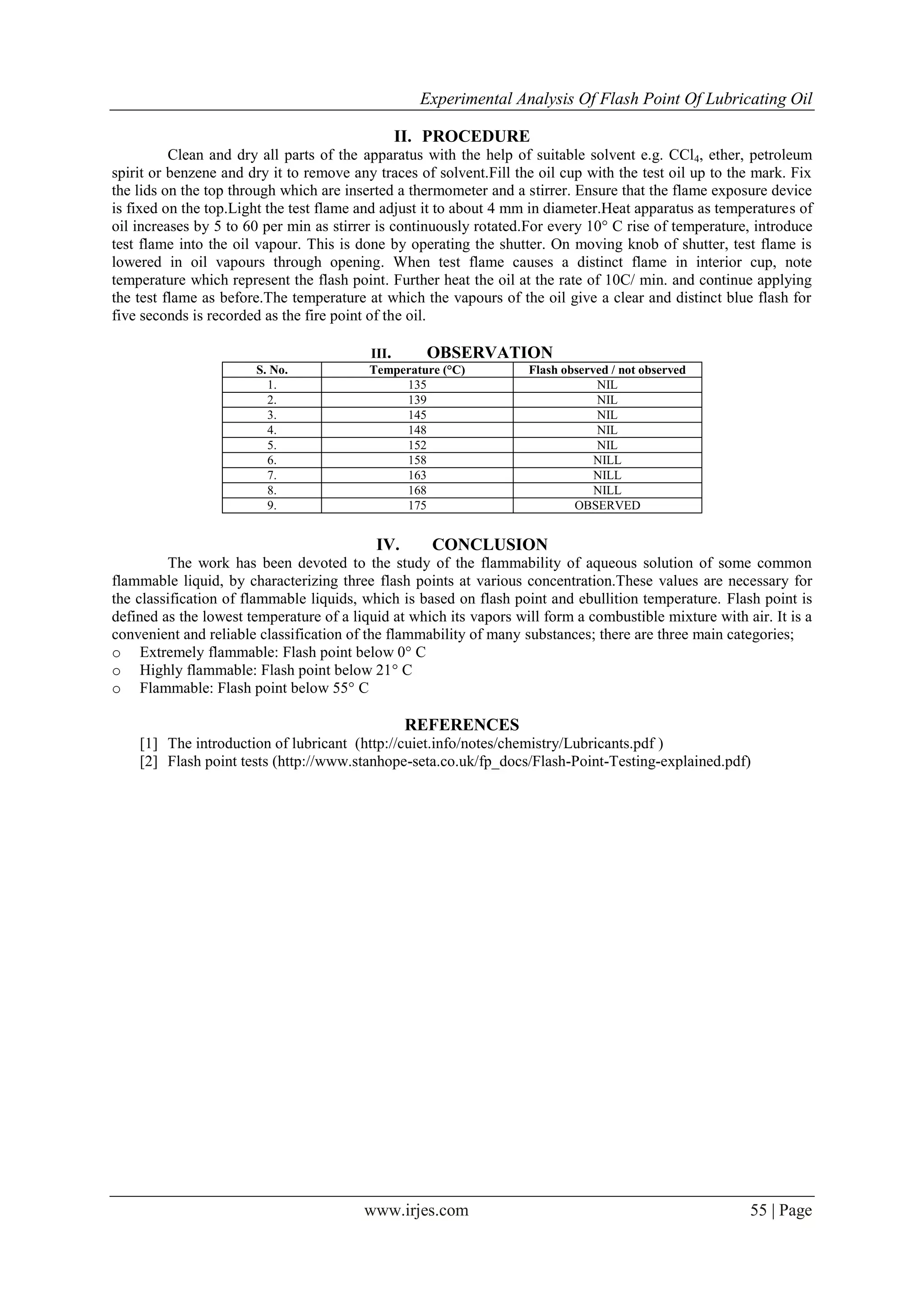 Experimental Analysis of Flash Point of Lubricating oil | PDF