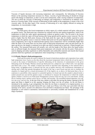 Experimental Analysis of Flash Point of Lubricating oil | PDF