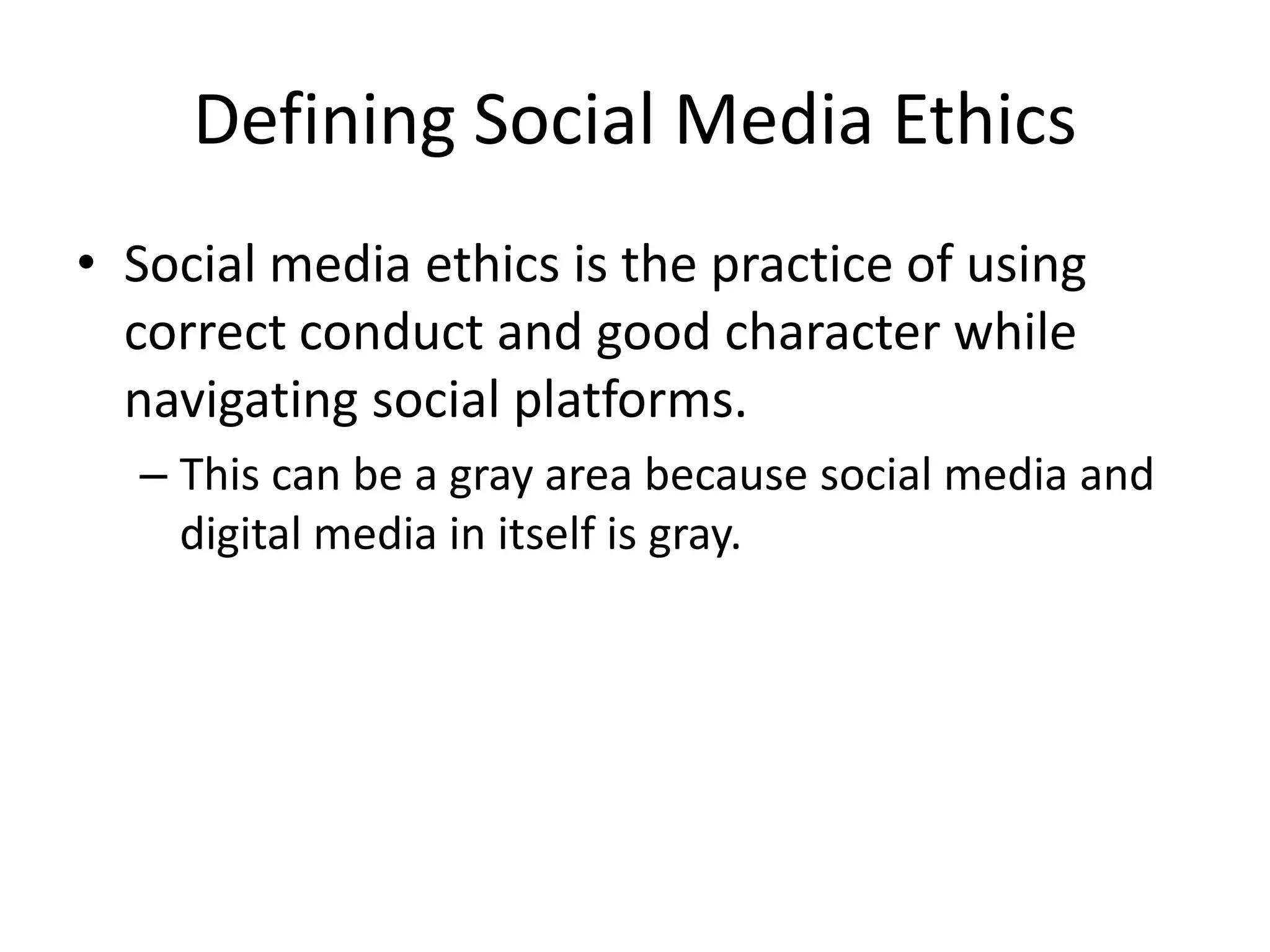 Ethics in Social Media | PDF