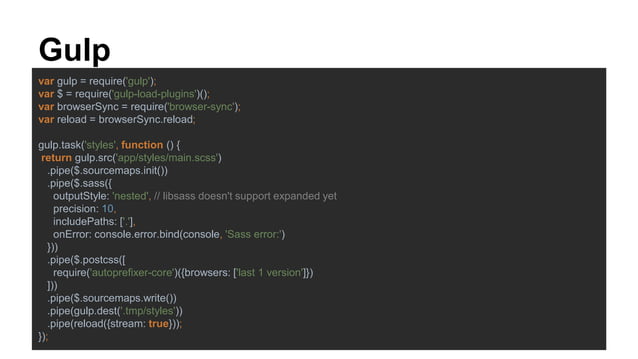 Automated Development Workflow with Gulp | PPT